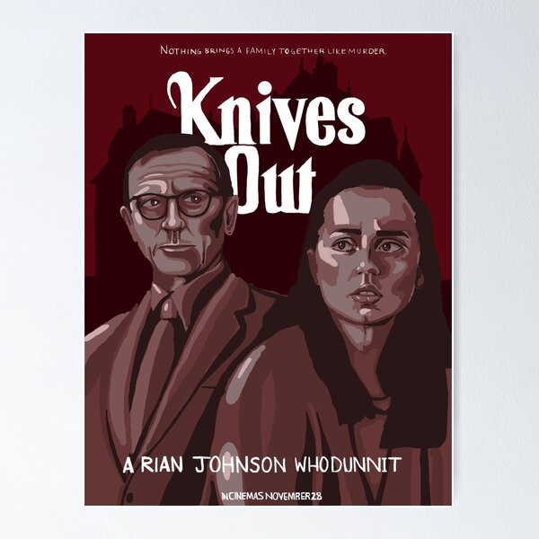 "Knives Out! - Illustrated Movie Poster" Poster for Sale by pippydraws ...