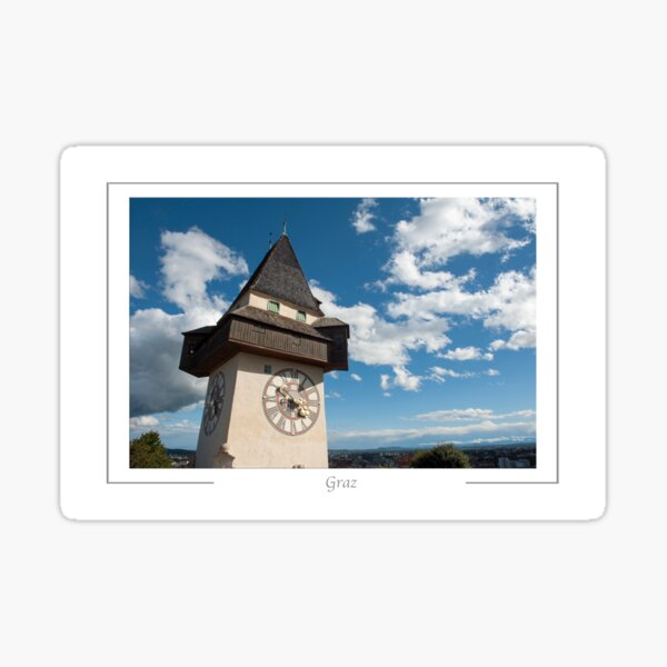 "Graz Austria Glockenturn (Clock tower) on Schlossberg." Sticker for ...