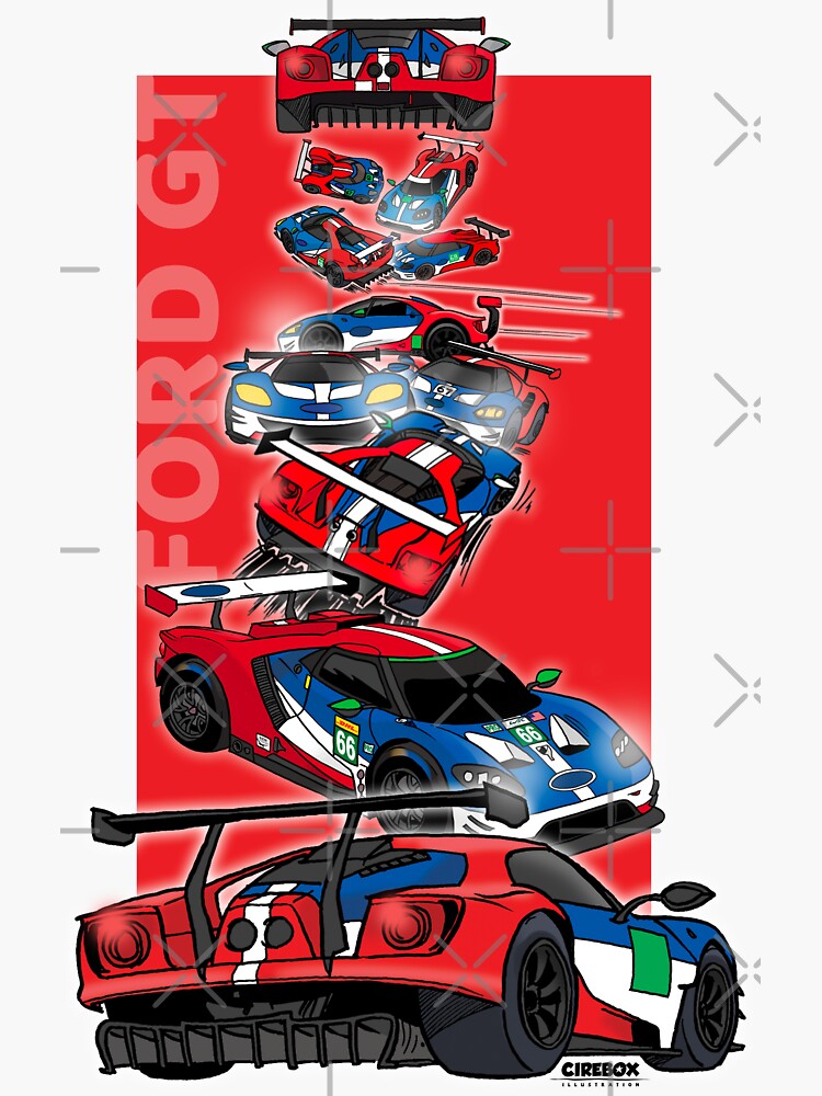 "GTE FORD GT" Sticker by Cirebox | Redbubble
