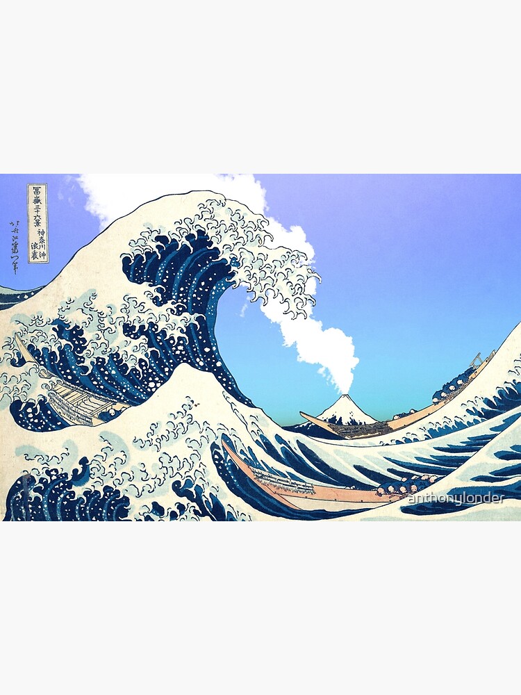"The Great Wave Off Kanagawa Mount Fuji Eruption with Gradient" Poster ...