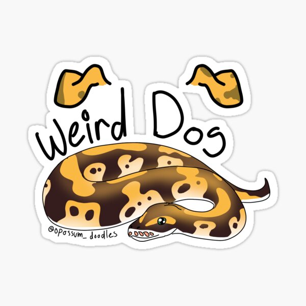 "Weird Dog Pastel Ball Python" Sticker for Sale by OpossumDoodles | Redbubble