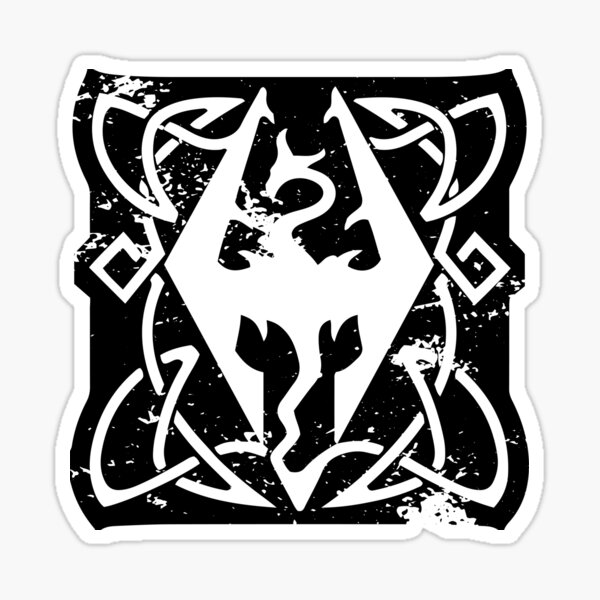 "Skyrim logo design - textured" Sticker for Sale by DylanJaimz | Redbubble