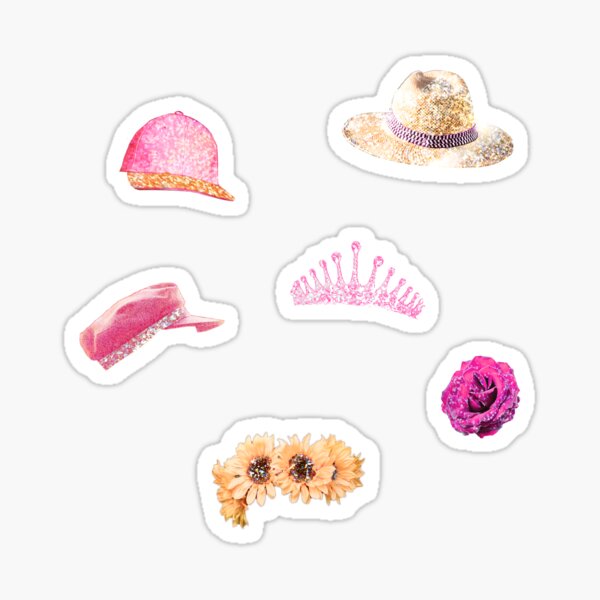"Pink Glitter Hat Sticker Pack" Sticker for Sale by elskarv | Redbubble