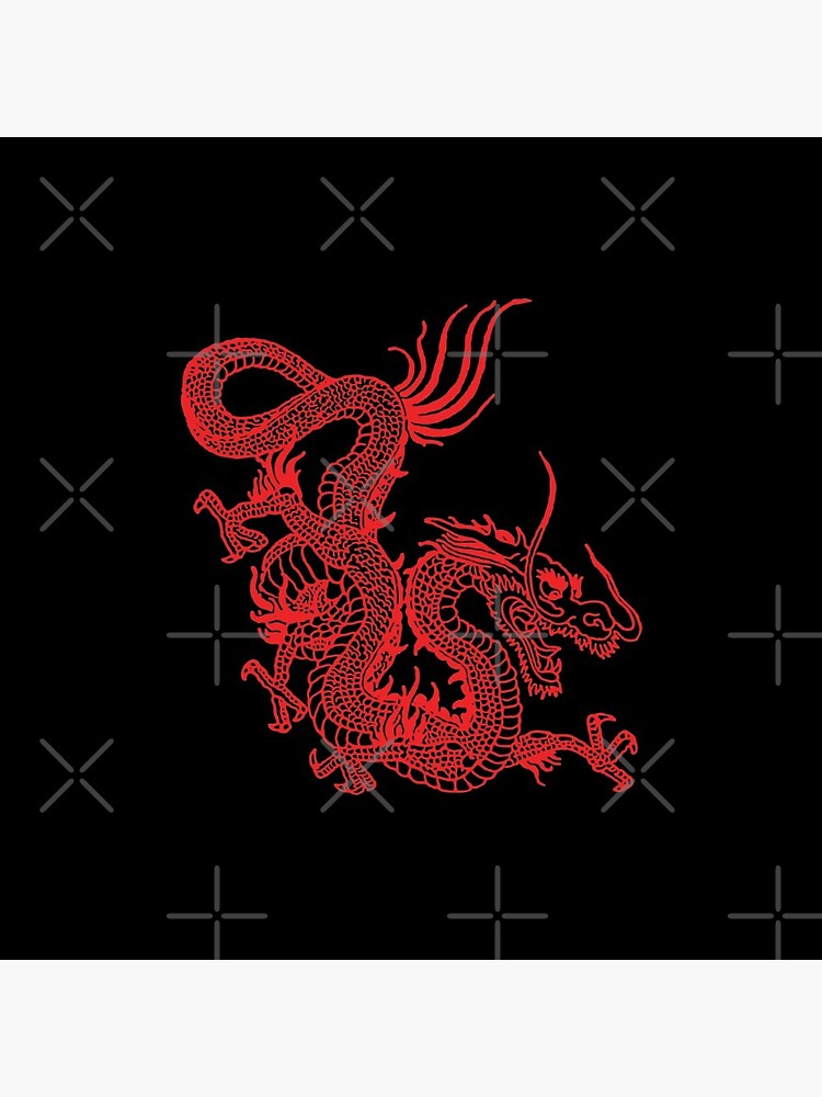 Red Chinese Dragon Pin Button