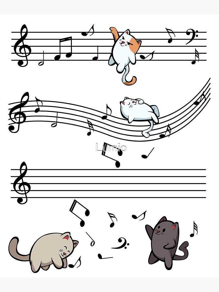 "Kopie von Musical Cats Musical Notes Cute Cat Kittens" Poster for Sale ...