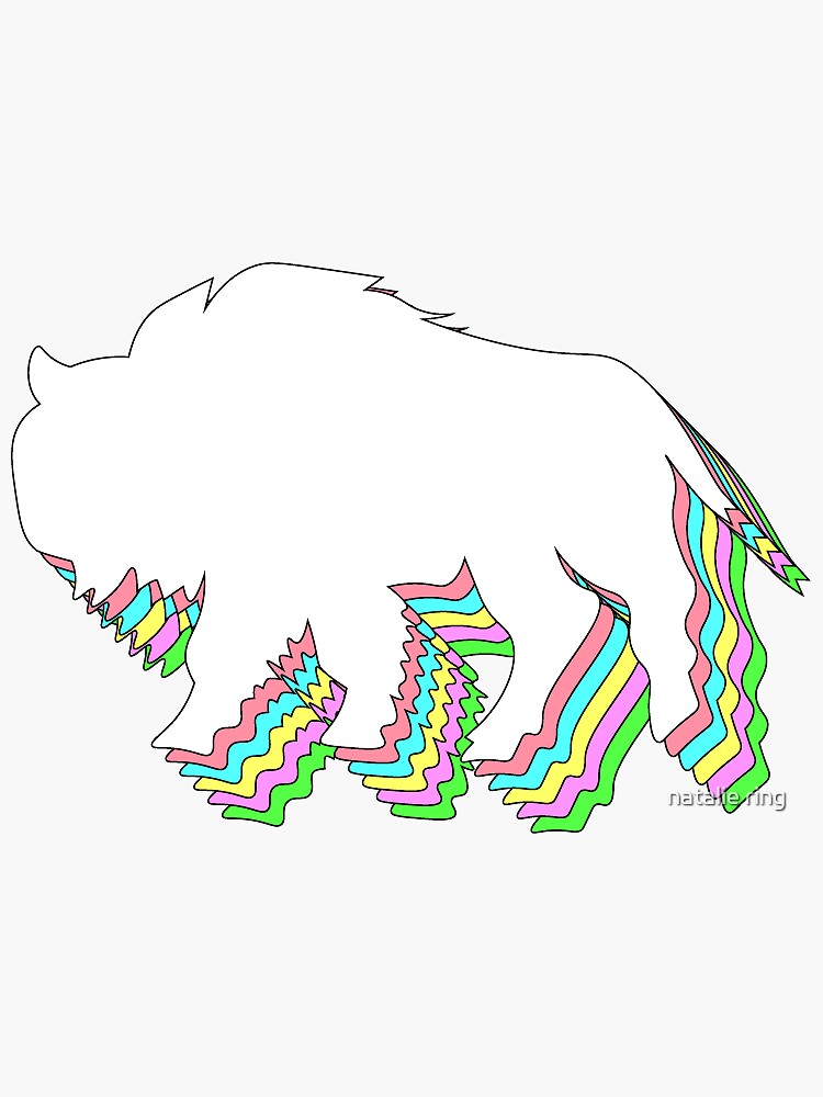 "Trippy Bison" Sticker by natalierunt | Redbubble