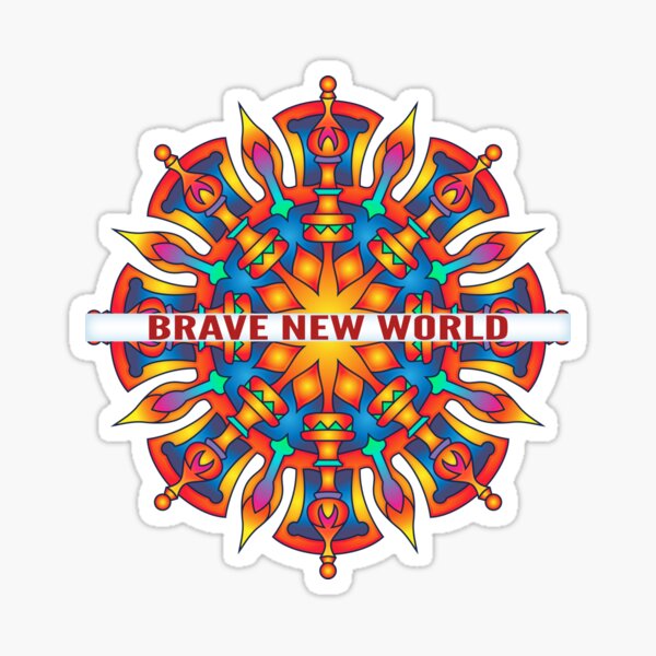 "Brave New World Mandala" Sticker by CitizenAwear | Redbubble