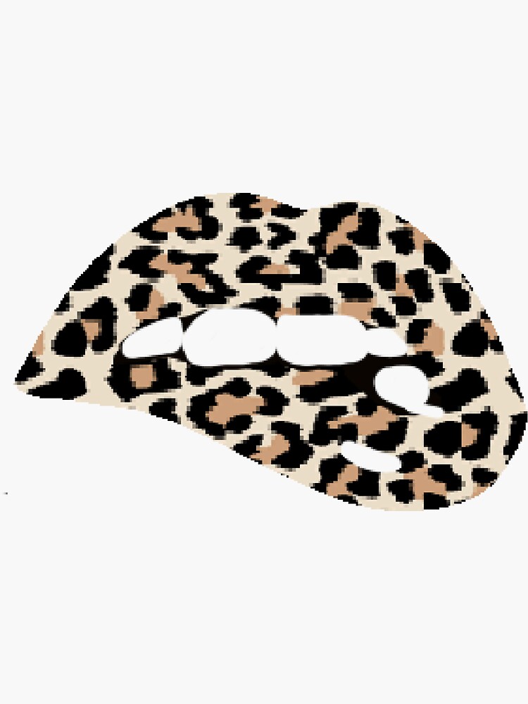 "Cheetah print lips" Sticker for Sale by PaisleyF1 | Redbubble