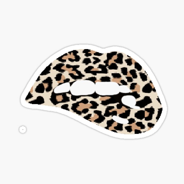 "Cheetah print lips" Sticker for Sale by PaisleyF1 | Redbubble
