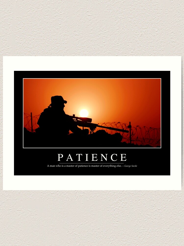 "Patience: Inspirational Quote and Motivational Poster" Art Print for ...