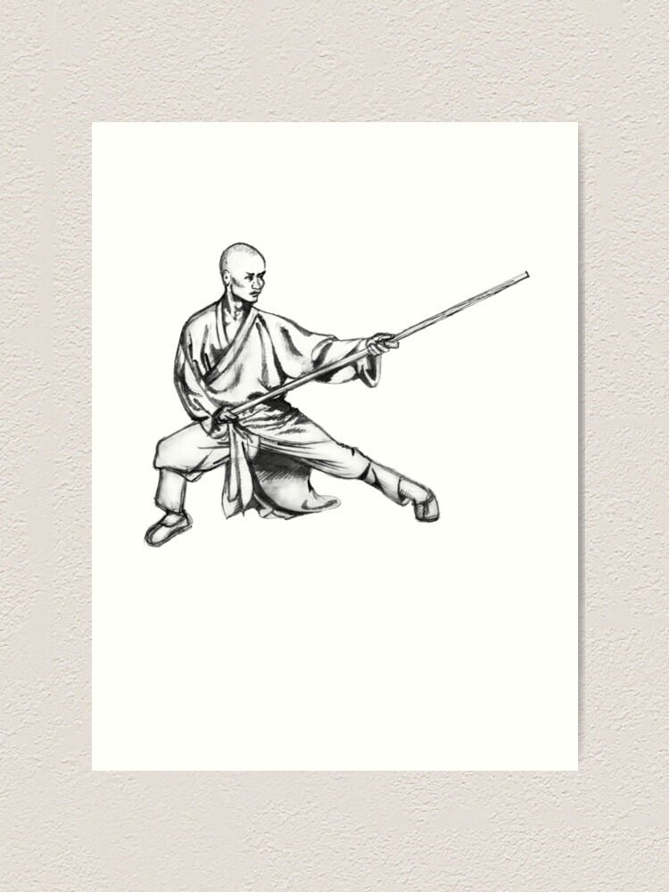 "Shaolin Warrior Monk (Kung Fu / Wushu)" Art Print by ChrisSerong ...