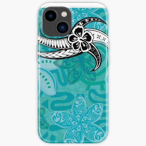 "Hawaiian - Samoan - Polynesian Teal Tribal Tattoo Designs" iPhone Case ...