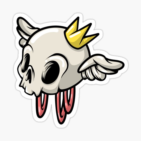 "King Of Skulls 80s Flashback" Sticker by swiftyspade | Redbubble
