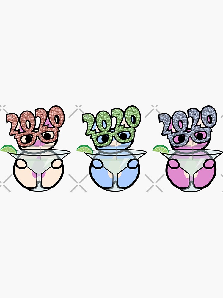 "Three Chibis (New Year's 2020)" Sticker for Sale by carbonfibreme ...