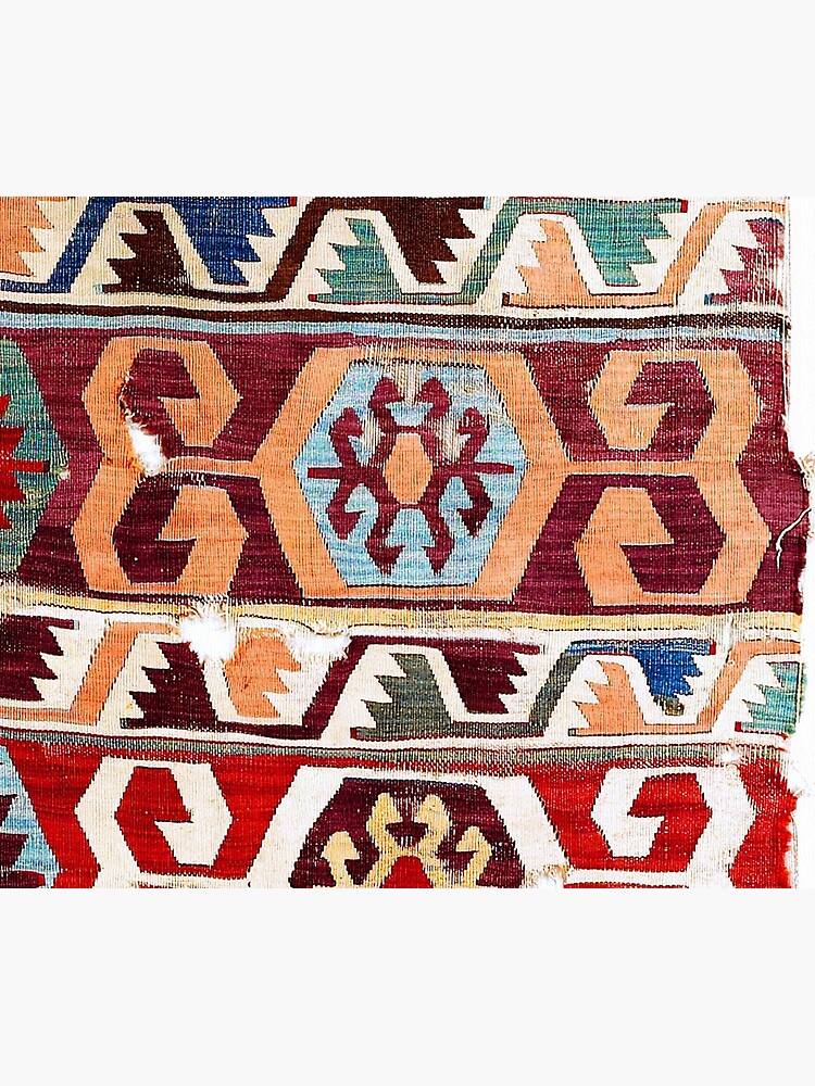 "Konya 18th Century Central Anatolian Kilim Print" Throw Blanket for ...