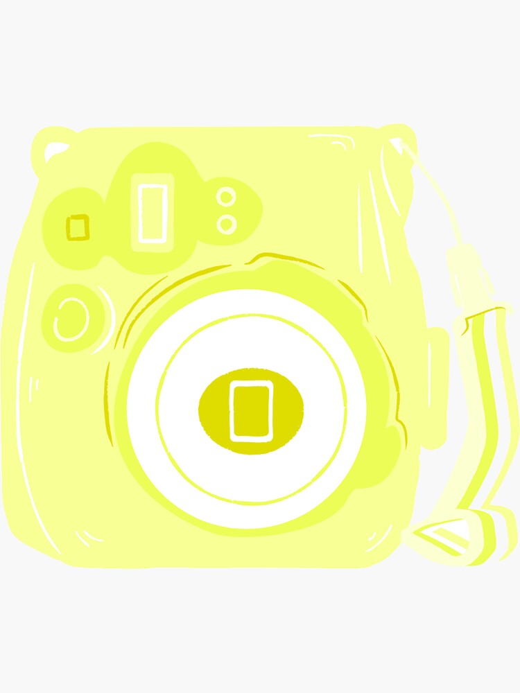 "Yellow Polaroid Camera" Sticker for Sale by wildflwr-mvmnt | Redbubble