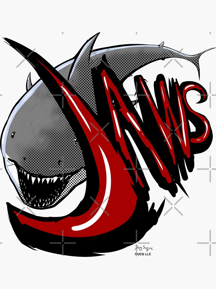 "Jaws" Sticker for Sale by Doug Saquic | Redbubble