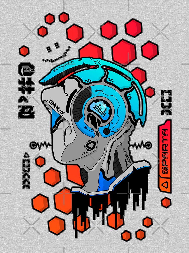"Spartan Punk Robot" T-shirt for Sale by ChrisMartellCMX | Redbubble ...