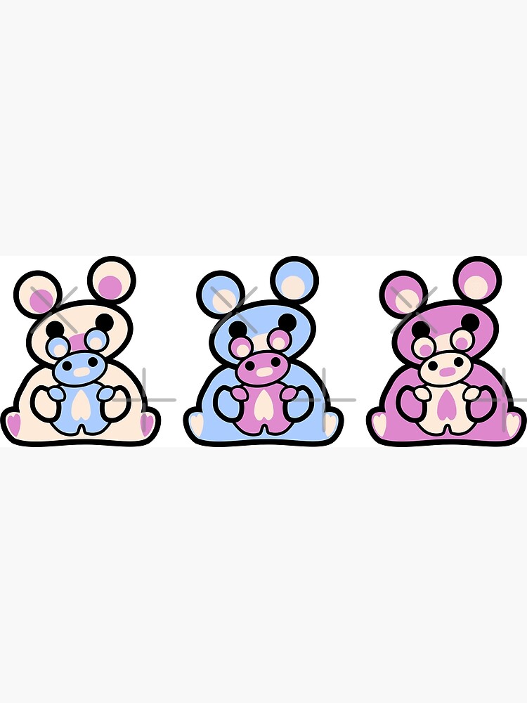 "Three Chibis with Chibitos (Sitting) " Art Print for Sale by ...