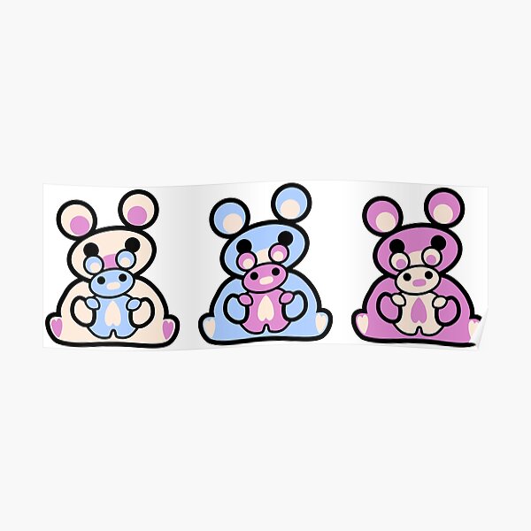 "Three Chibis with Chibitos (Sitting) " Poster for Sale by ...