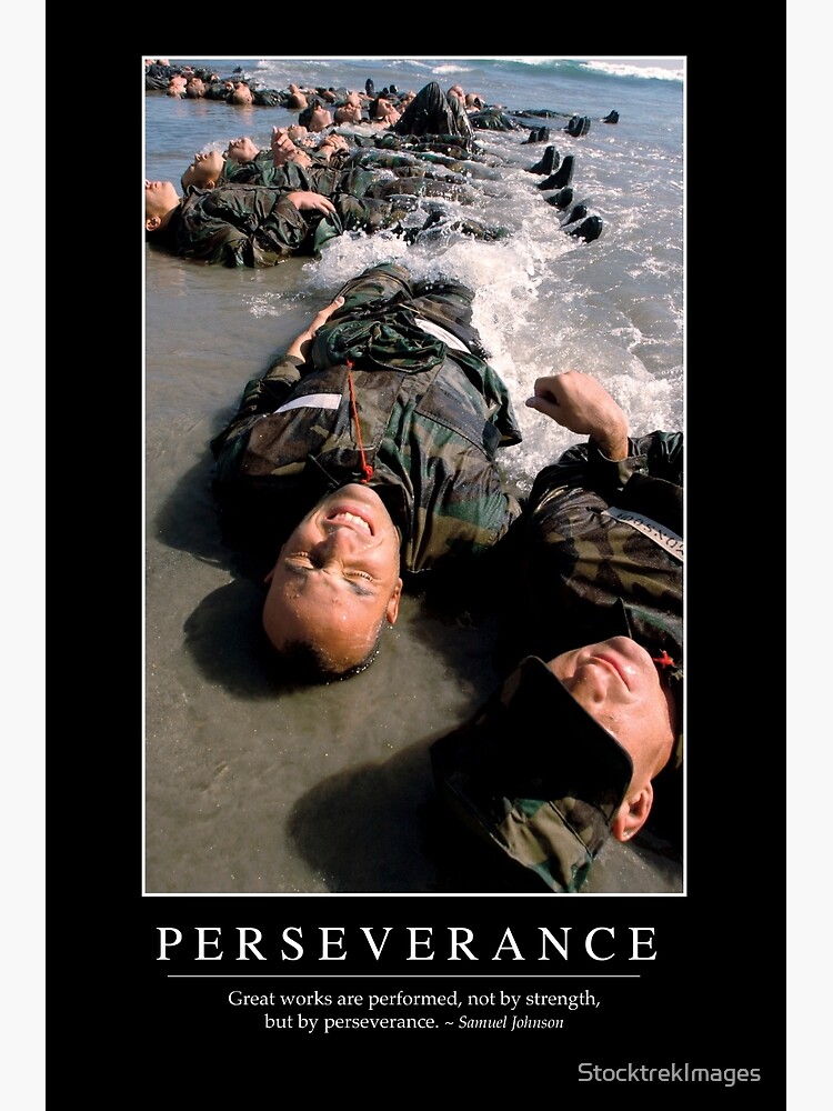 "Perseverance: Inspirational Quote and Motivational Poster" Art Print ...