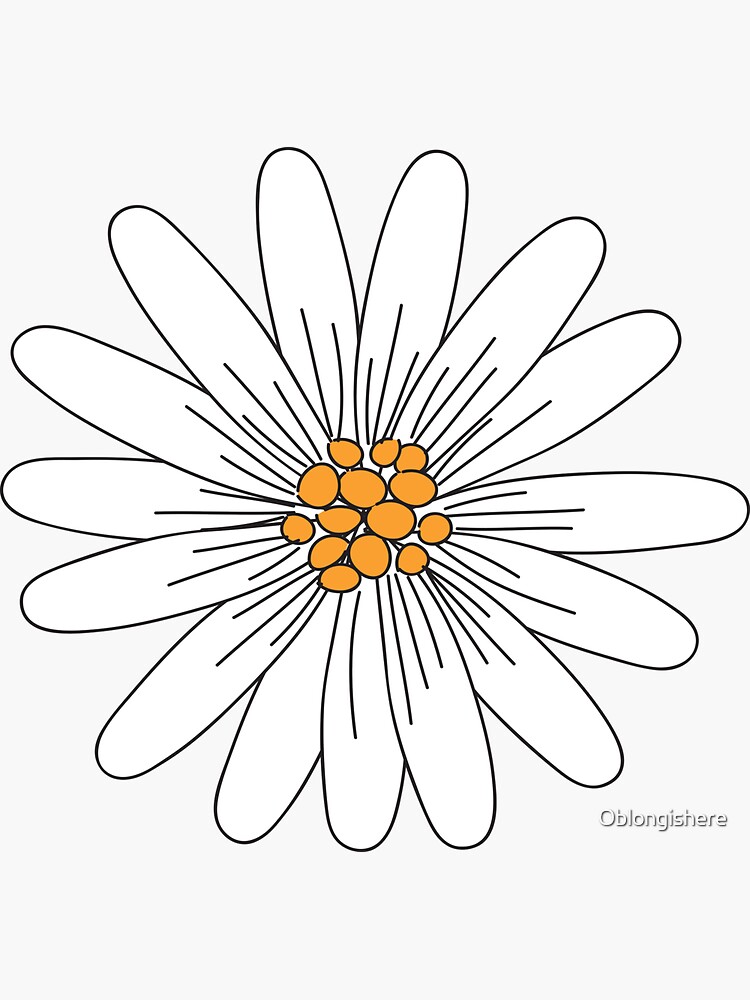 "daisy flower art print simplistic and minimalist" Sticker for Sale by ...