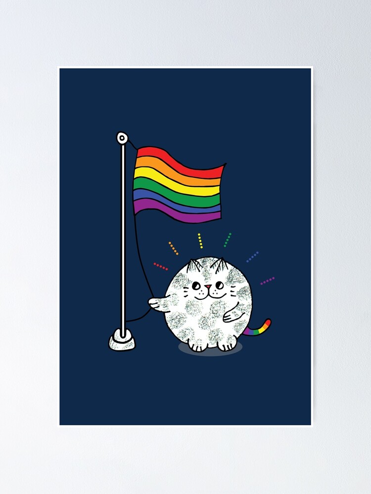 "Raise the pride flag lgbtq cat" Poster by bittergodart | Redbubble