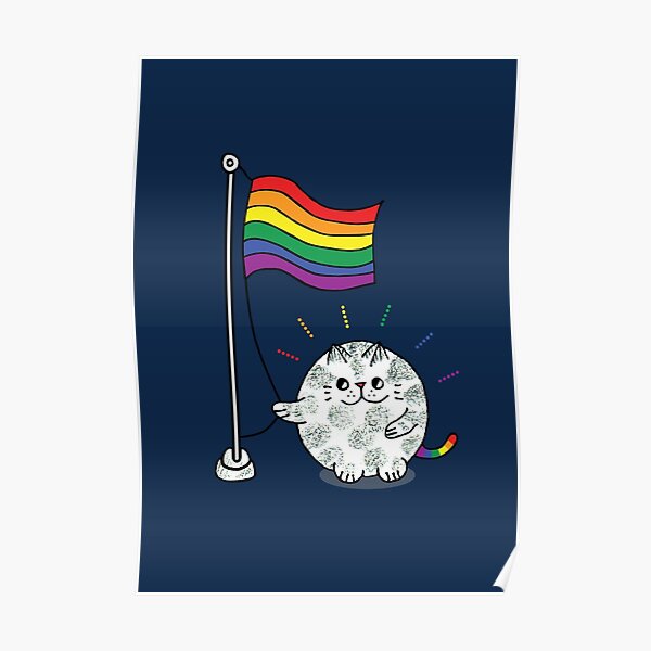"Raise the pride flag lgbtq cat" Poster by bittergodart | Redbubble