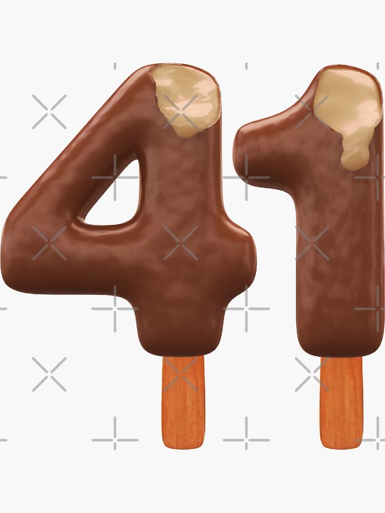 "41 Ice Cream Fourty One Number 3d Chocolate" Sticker for Sale by ...