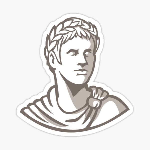 "Ancient Roman Emperor Bust Mascot" Sticker for Sale by patrimonio ...