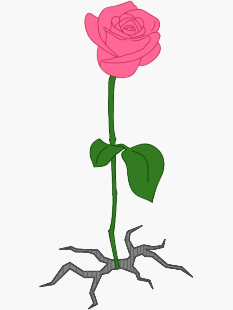 "Rose Growing Through Concrete " Sticker by Teezleze | Redbubble