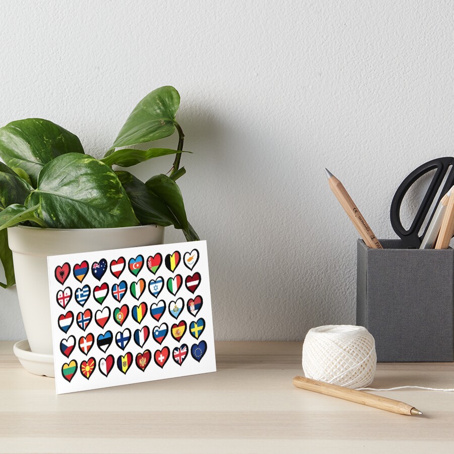 "Eurovision Song Contest Flags Hearts ESC EBU Eurofans " Poster for ...