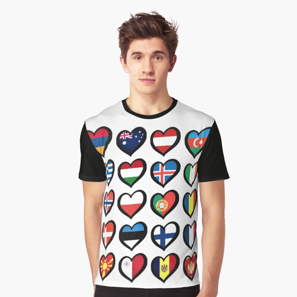 "Eurovision Song Contest Flags Hearts ESC EBU Eurofans " Poster for ...