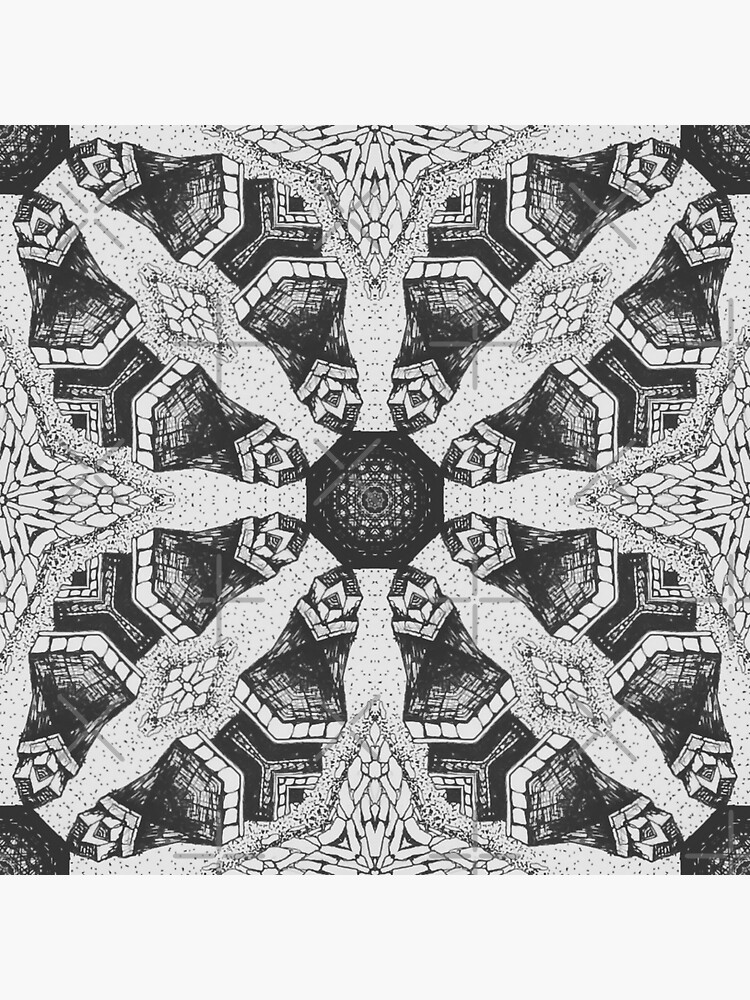 "Complex Building roof BnW pattern - (kal02358)" Sticker for Sale by ...