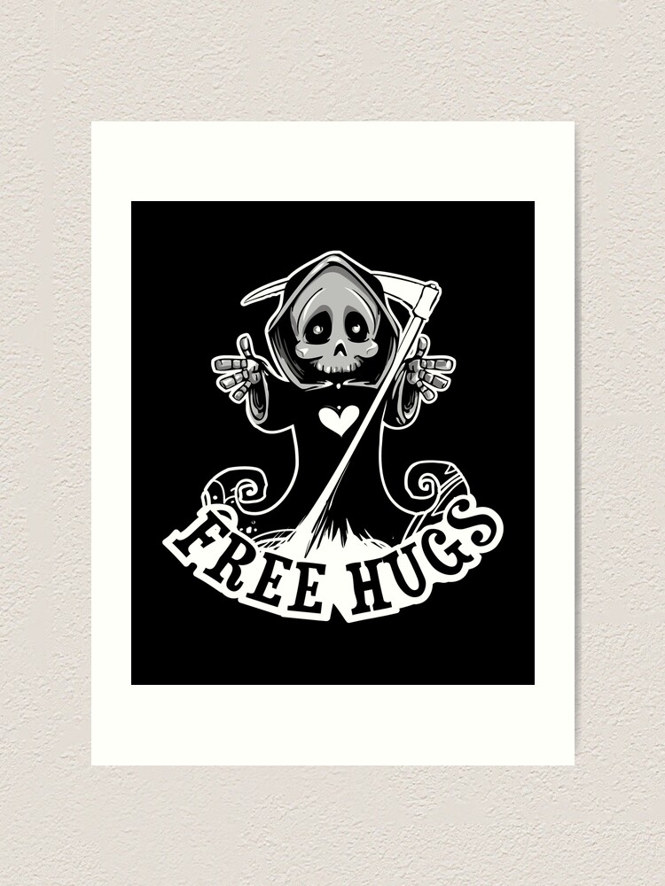 "Free Hugs Grim Reaper with Scythe and Heart on Chest Wanting a Hug in ...