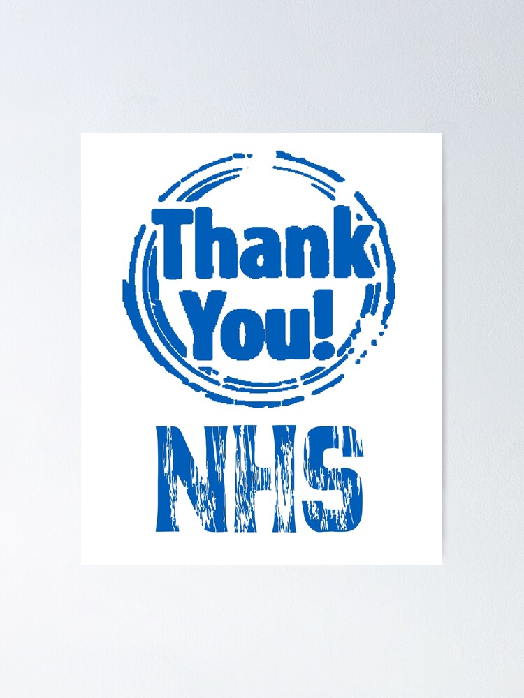 "Thank you NHS " Poster for Sale by Thamerart2020 | Redbubble