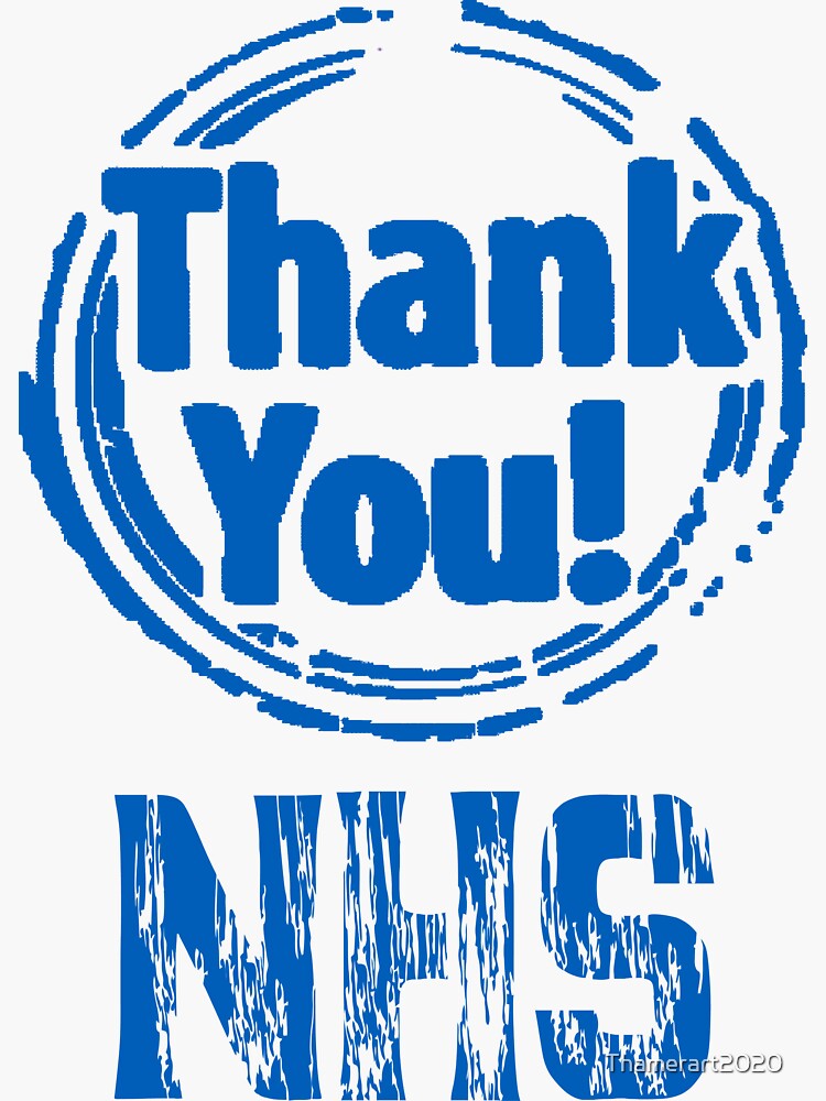 "Thank you NHS " Sticker for Sale by Thamerart2020 | Redbubble