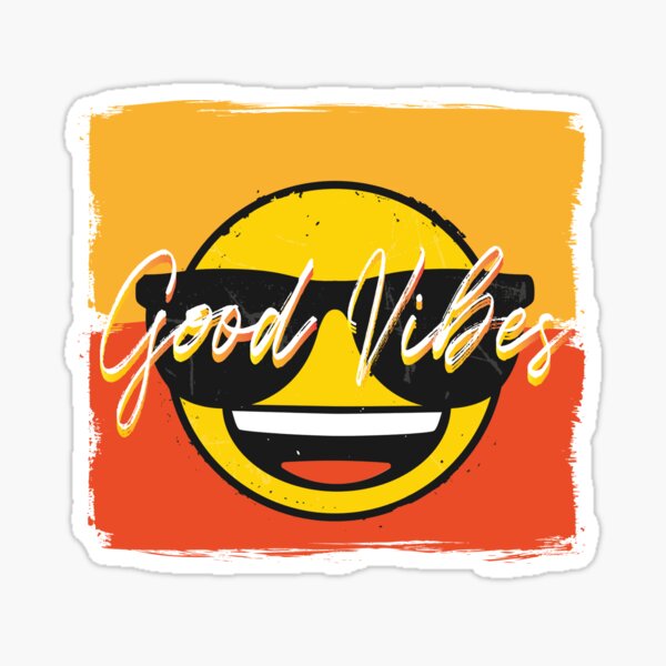 "emoji - Good Vibes Smiley Face Wearing Sunglasses" Sticker for Sale by ...
