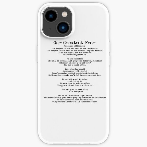 "Our Greatest Fear poem" iPhone Case for Sale by czerinaart | Redbubble