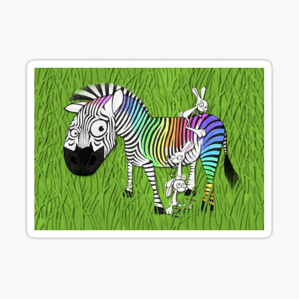 "Rainbow Zebra" Sticker by ZRS-ART | Redbubble
