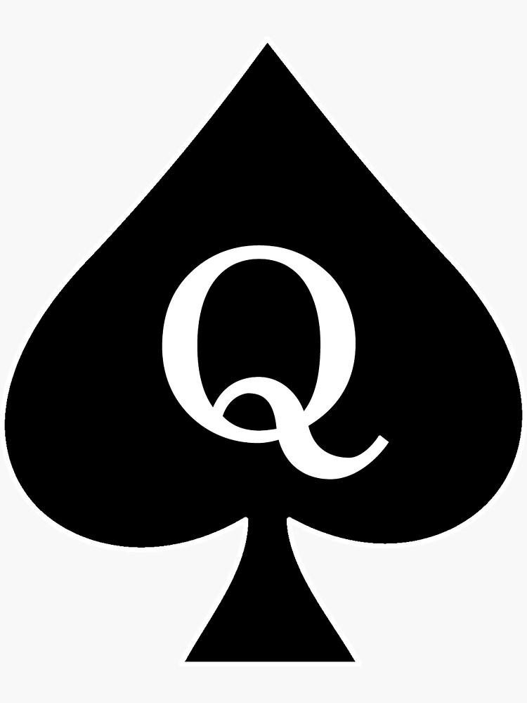 Queen Of Spades Pattern Dark Sticker For Sale By Dominus101 Redbubble
