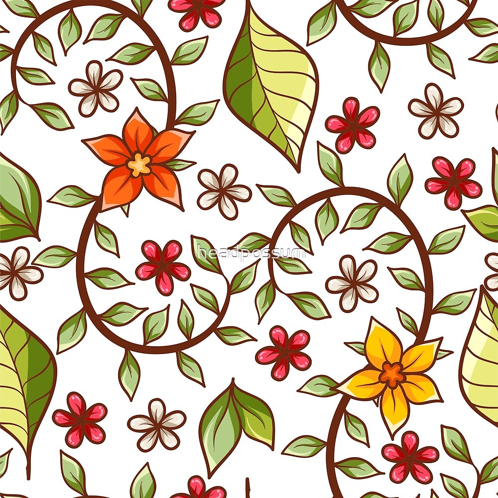 "Spring Summer Floral and Vines" by headpossum | Redbubble