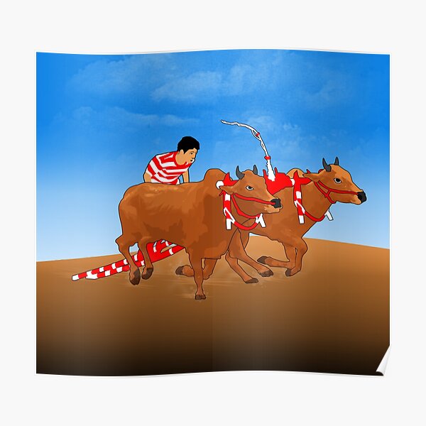 "KARAPAN SAPI" Poster for Sale by Canzyartstudio | Redbubble