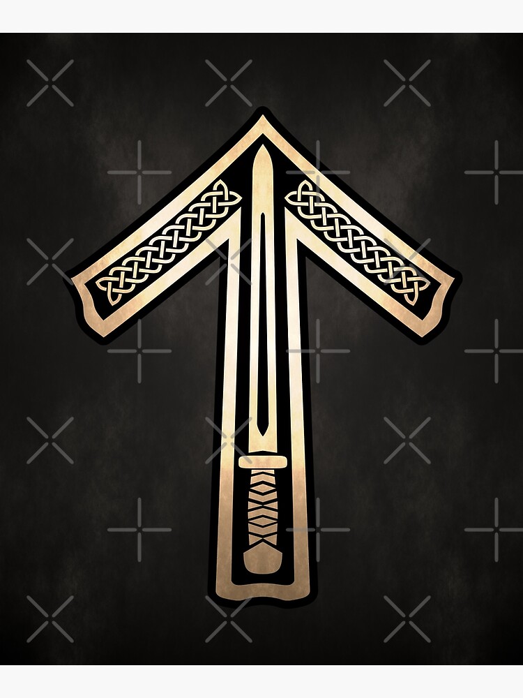 "Tyr / Tiwaz Rune from the Futhark - Smokey and Torch Lit " Mounted ...