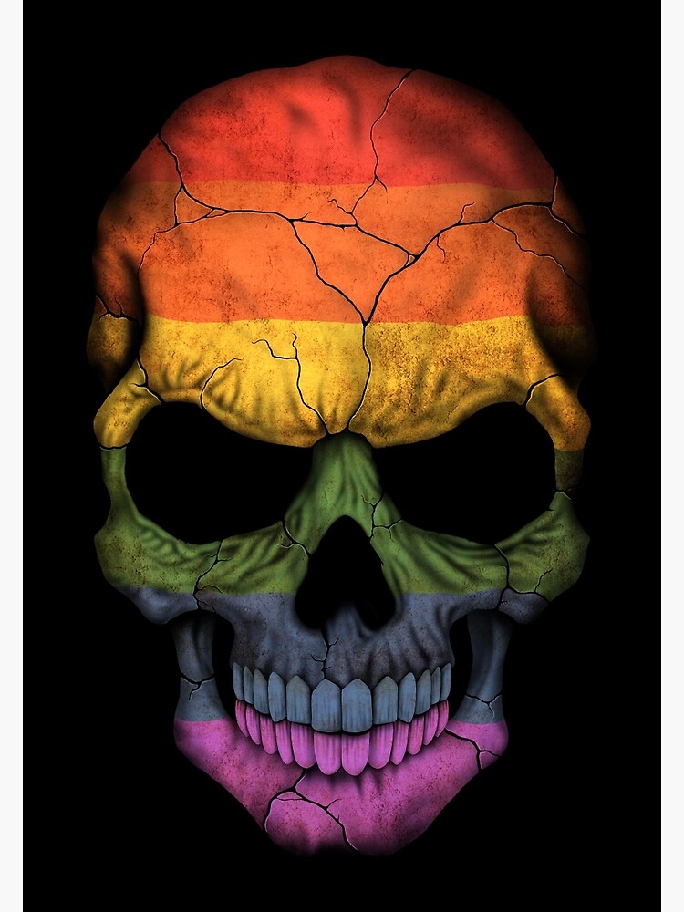 "Gay Pride Rainbow Flag Skull" Art Print by JeffBartels | Redbubble