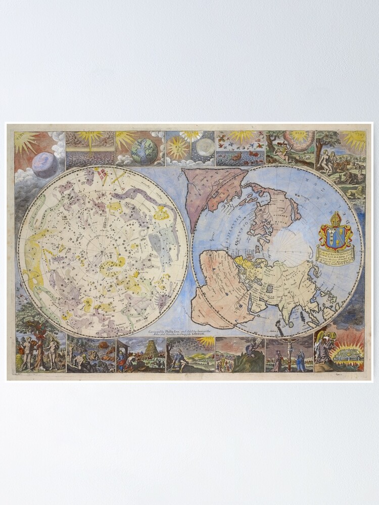 "Map of Heaven and Earth 1699" Poster for Sale by Speckle | Redbubble