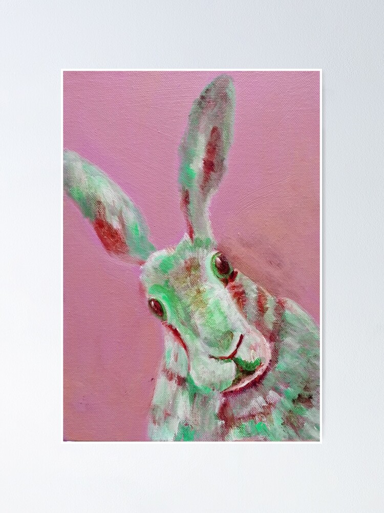 "Rose Pink Hare with Gorgeous Big Eyes" Poster for Sale by ...