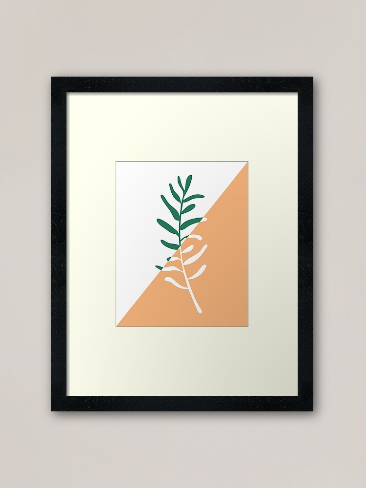 "Modern minimal style olive tree branch illustration " Framed Art Print ...