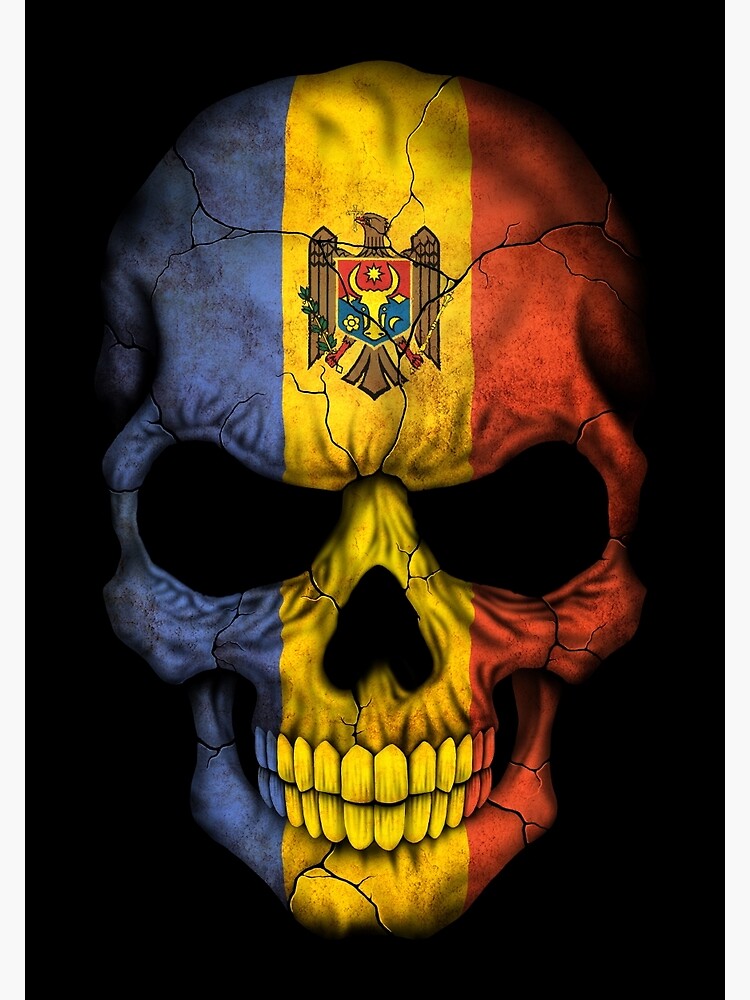 "Moldovan Flag Skull" Poster by JeffBartels | Redbubble