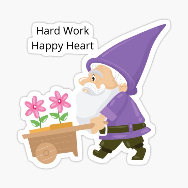 "Hard Work, Happy Heart" Sticker for Sale by Mamalia | Redbubble